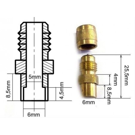 Access valve 1/4 / AV04A 6mm